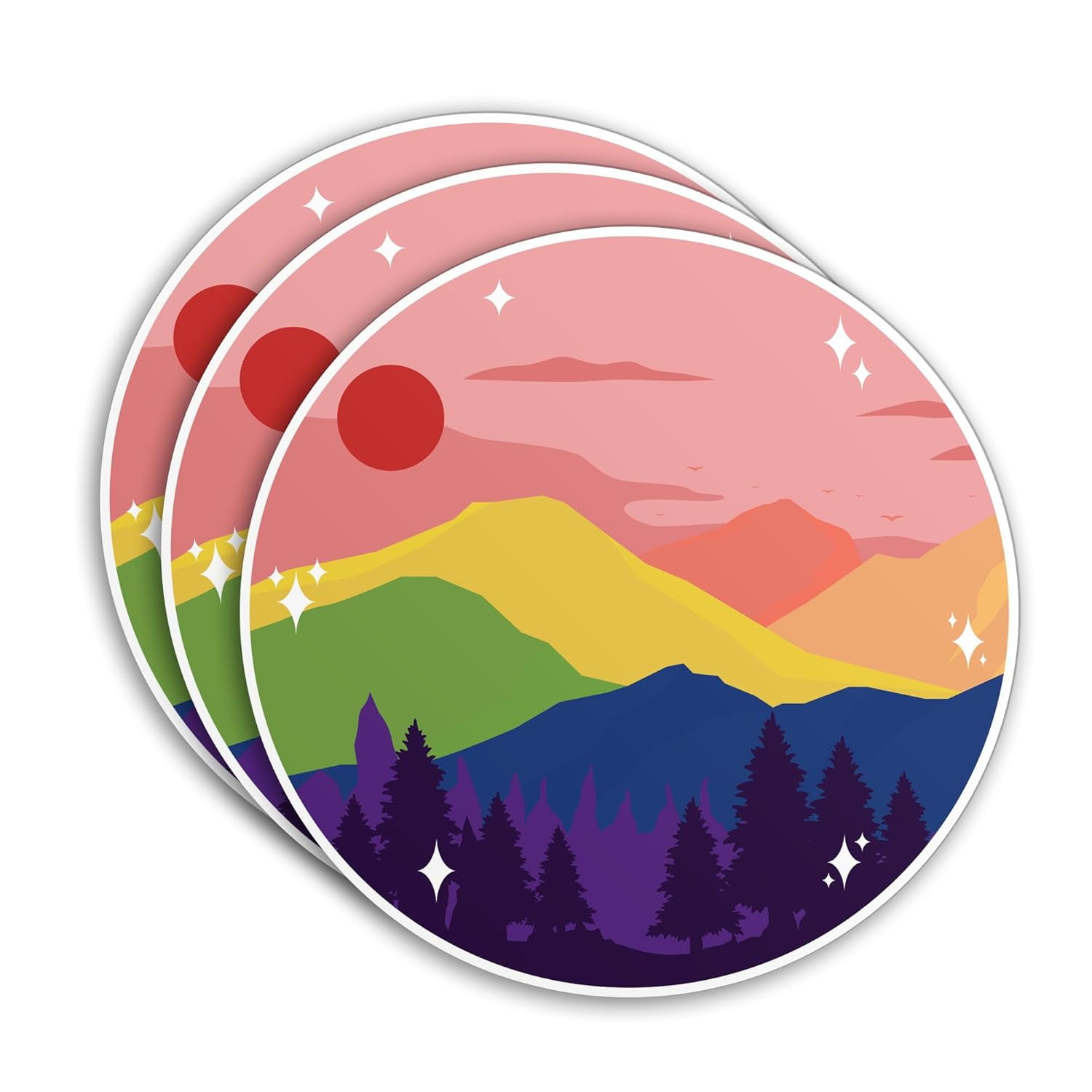 Stickly Subtle LGBT Sticker Flag LGBTQ+ Pride Mountain Trans Sunset ...