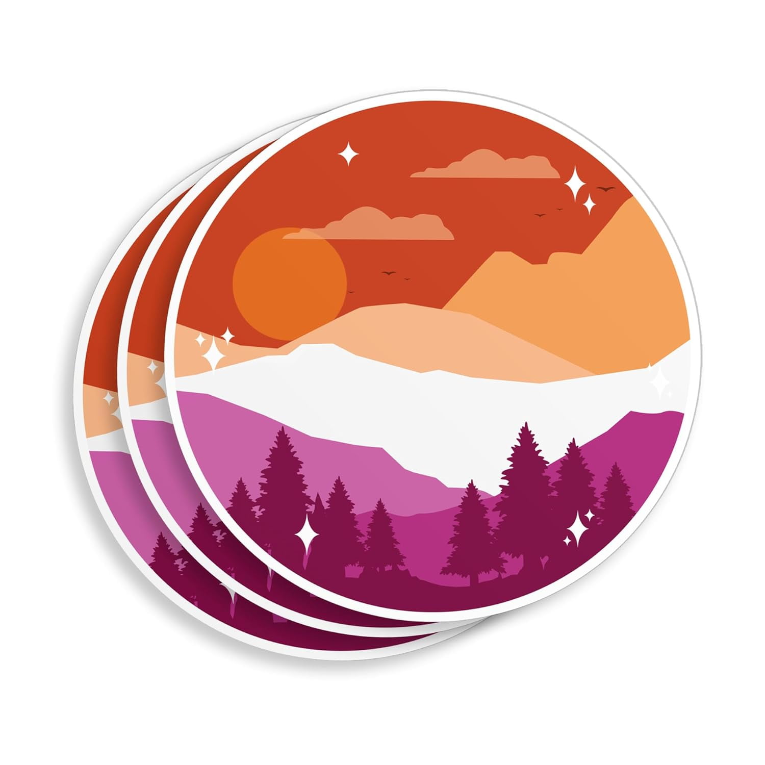 Stickly Subtle Lesbian Sticker Flag LGBTQ+ Pride Mountain Trans Sunset ...