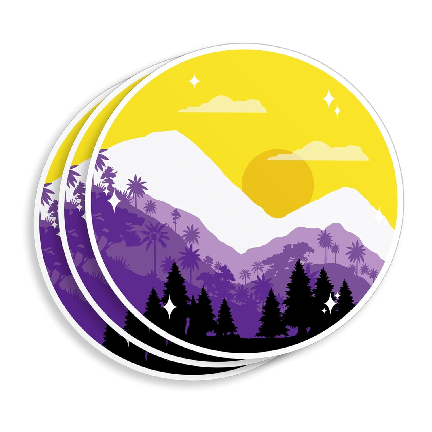 Stickly Subtle Nonbinary Sticker Flag LGBTQ+ Pride Mountain Trans Sunset Cute Die-Cut Vinyl ...