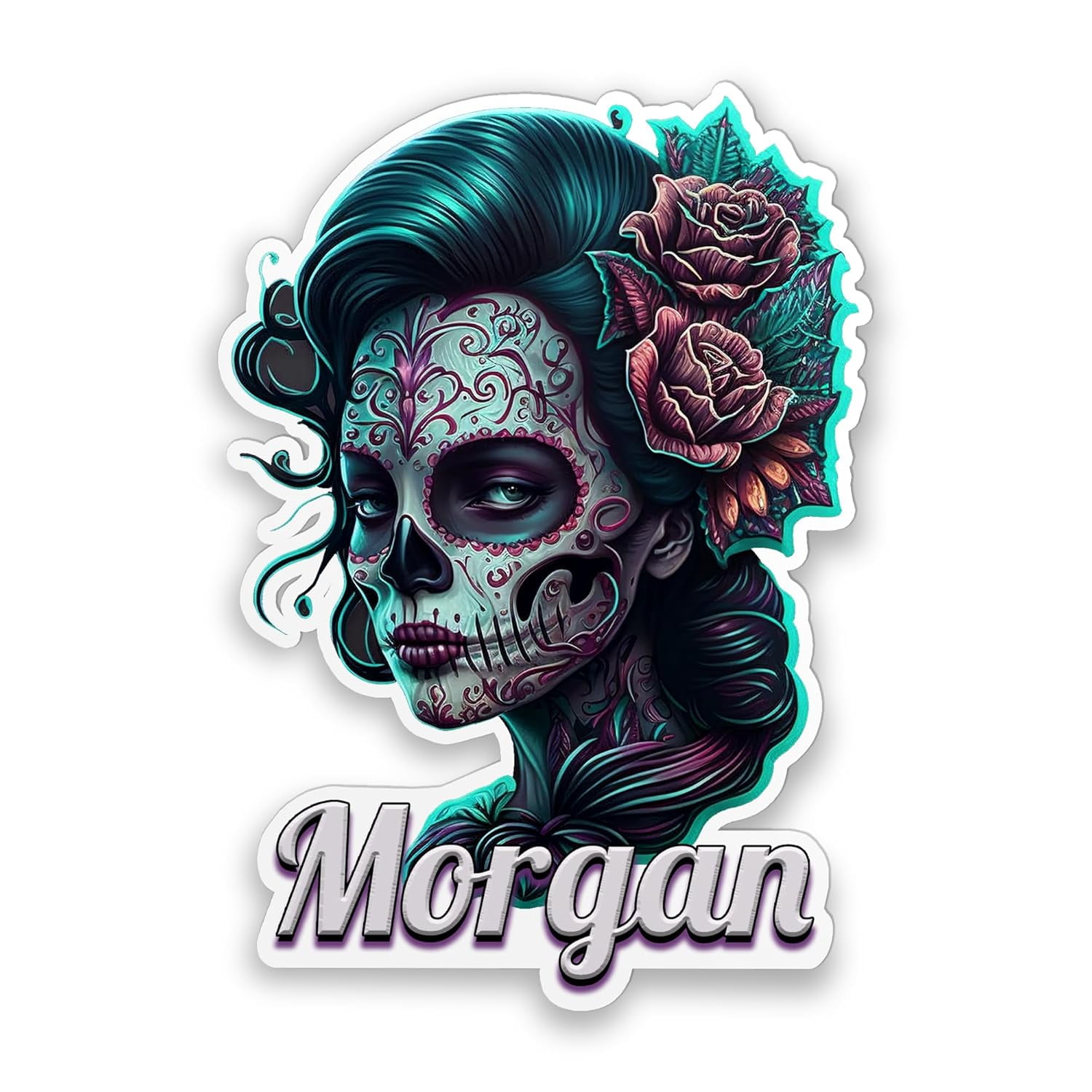 Stickly Sugar Skull Sticker Name Sugar Rose Girls Skull Mexico Mexican ...