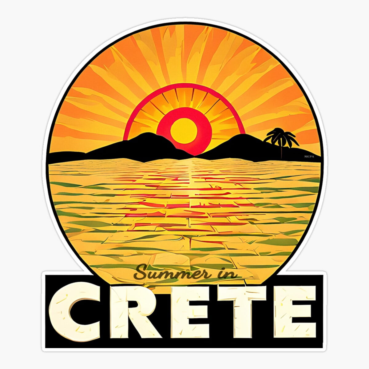 Stickly Summer In Crete V4 Show Your Love For Crete With A Unique Retro ...