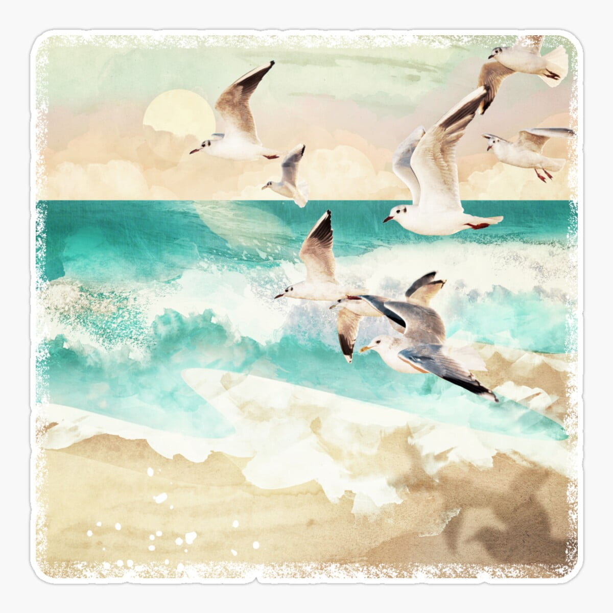 Stickly Summer Flight Sticker, Phone Decal Water Bottle Stickers Car ...