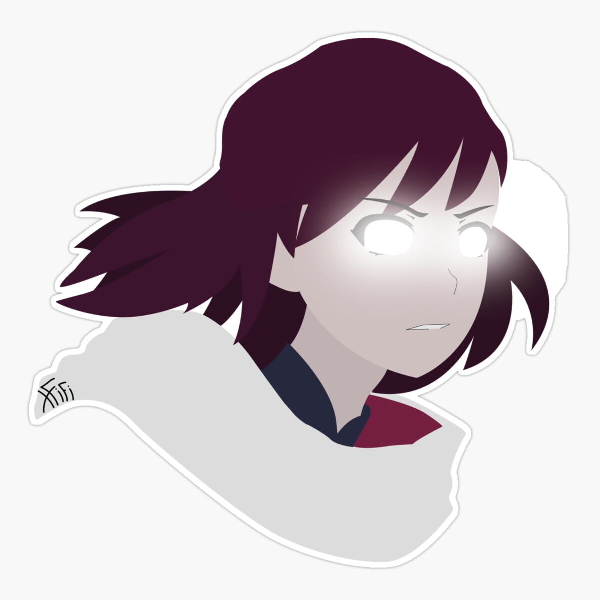 Stickly Summer Rose Silver Eyed Warrior Rwby Sticker, Phone Decal Water ...