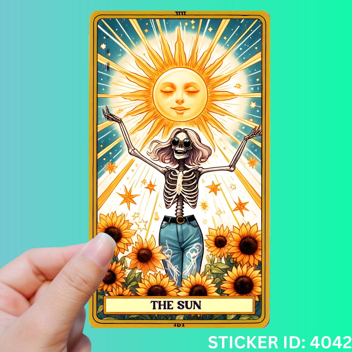 Stickly The Sun Tarot Card Sticker Laptop Sticker Tarot Sticker Fantasy ...