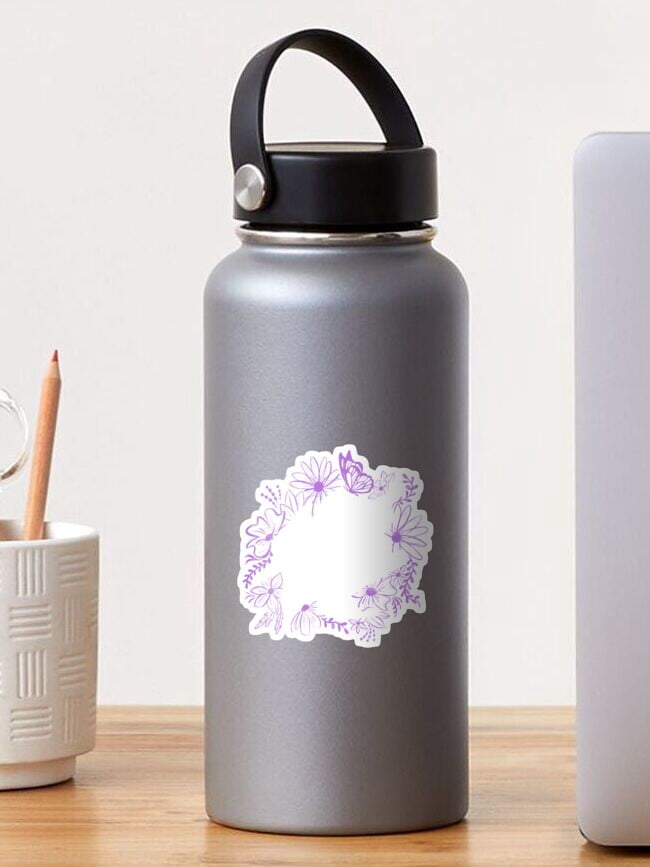 Stickly Sunset Curve - Purple Floral Sticker, Phone Decal Water Bottle ...