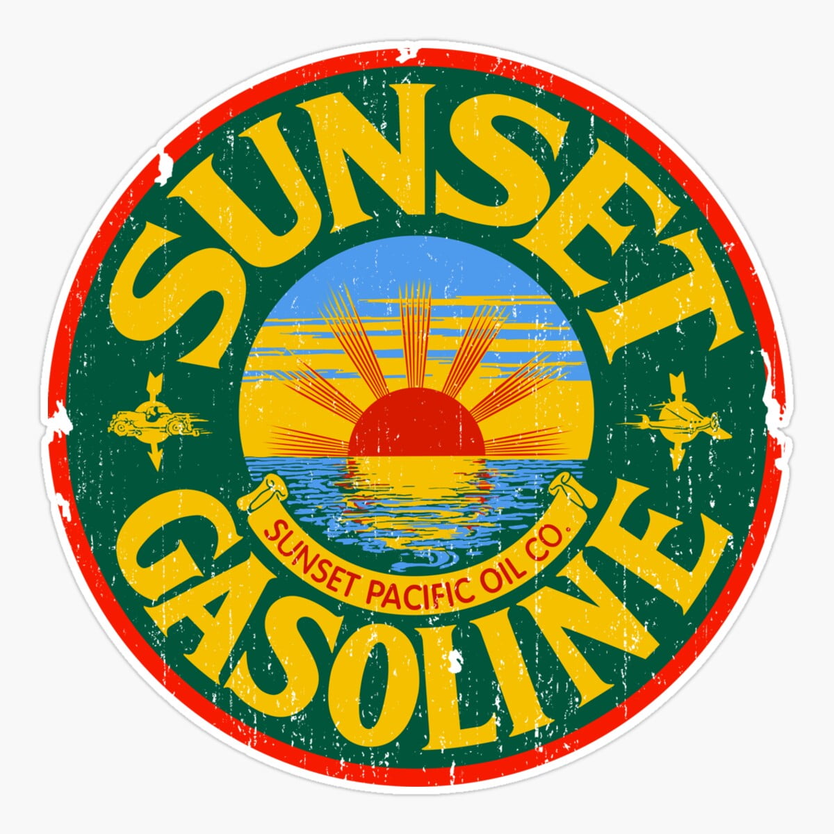 Stickly Sunset Gasoline Sticker, Phone Decal Water Bottle Stickers Car ...