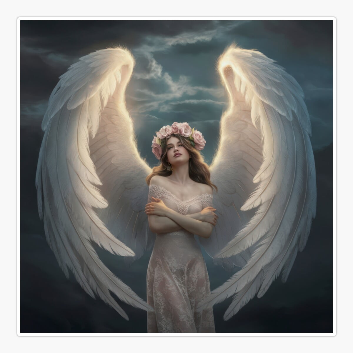 Stickly Superhero Angel Woman With Angelic Wings In The Sky,Angel,Angel ...