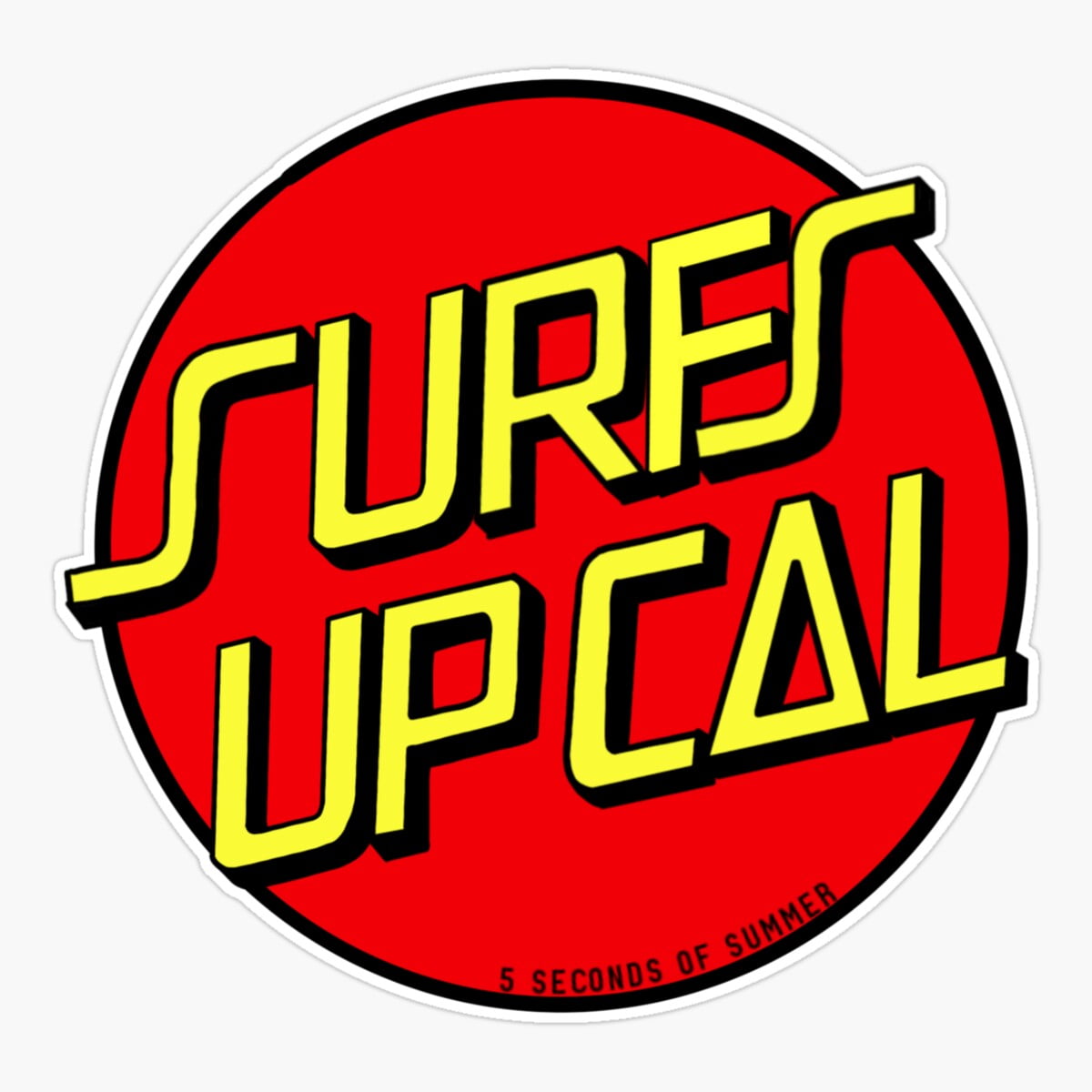 Stickly Surfs Up Cal Sticker, Phone Decal Water Bottle Stickers Car ...