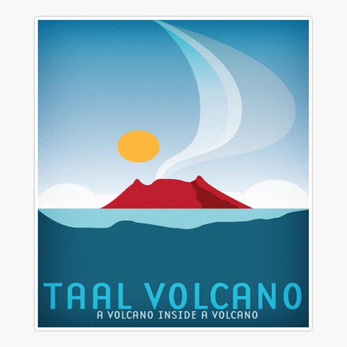 Stickly Taal Volcano Sticker, Phone Decal Water Bottle Stickers Car ...