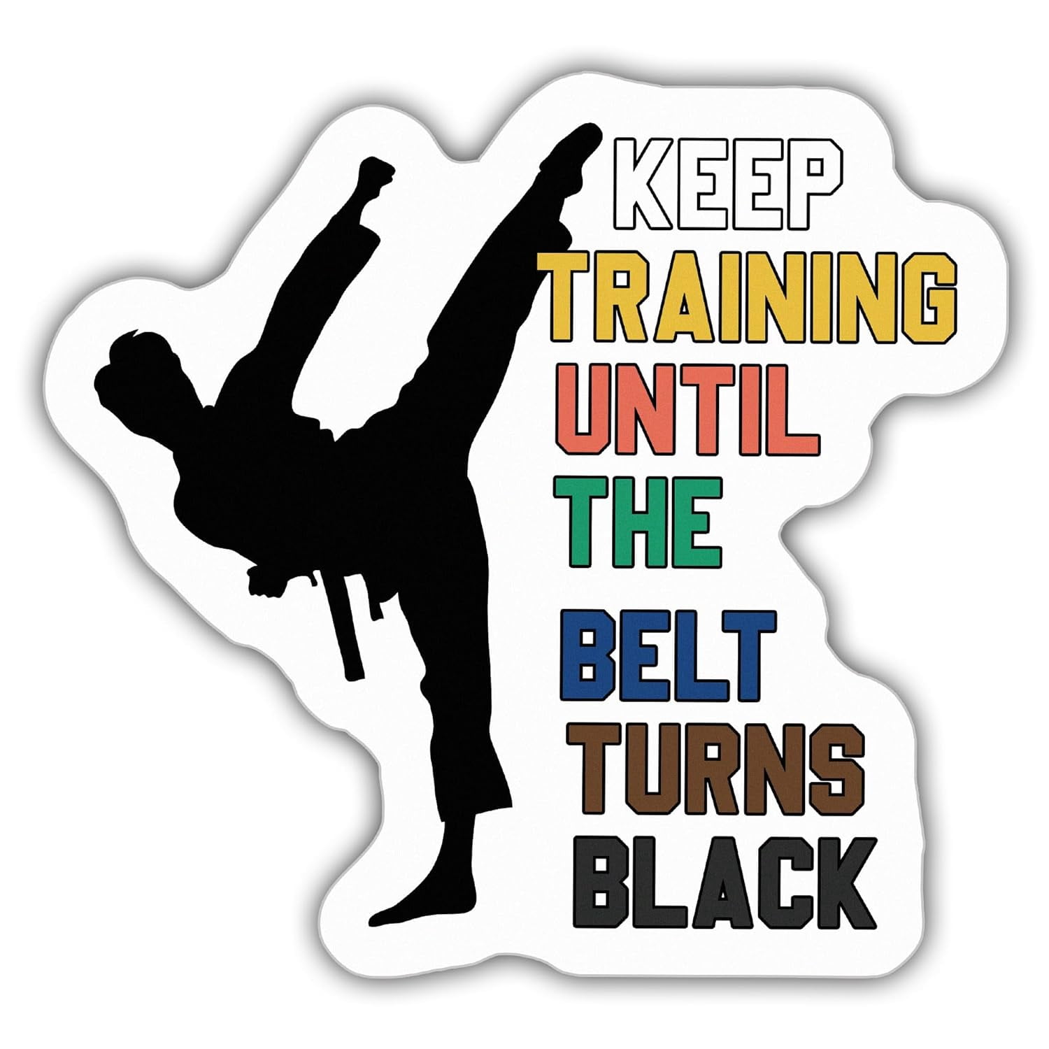 Stickly Taekwondo Stickers Taekwondo Decals Keep Training Until Belt ...