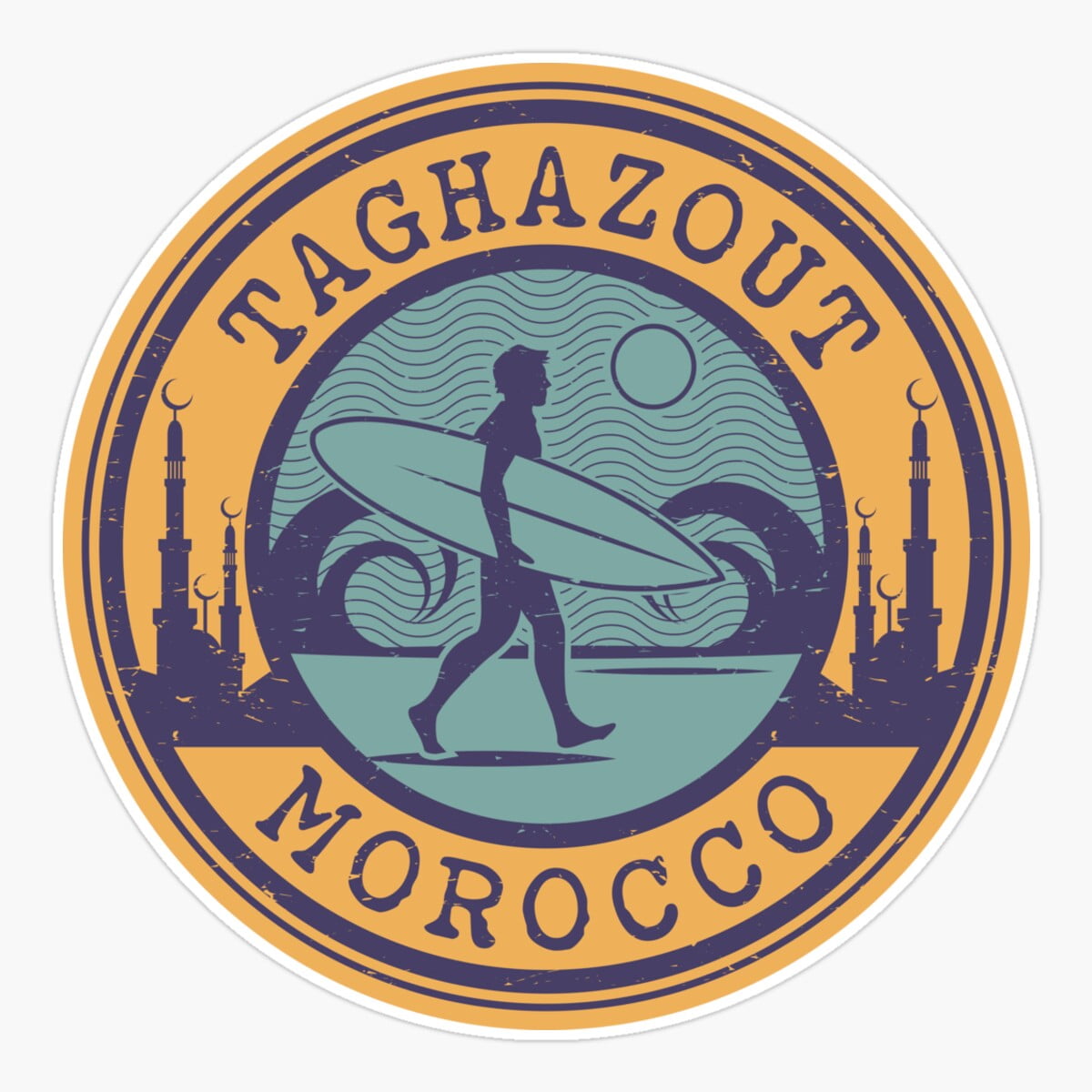 Stickly Taghazout Morocco Sticker, Phone Decal Water Bottle Stickers ...