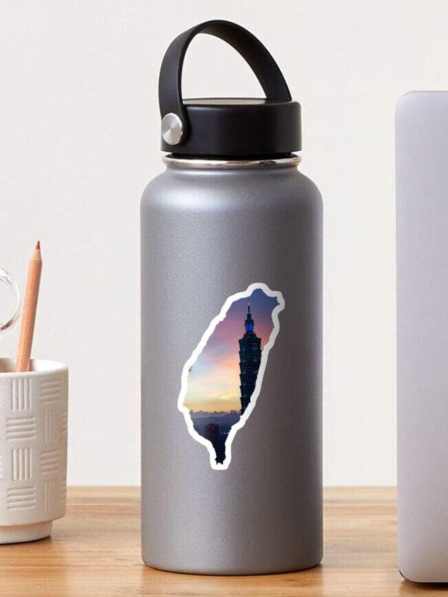 Stickly Taiwan With Taipei 101 Sunset Sticker, Phone Decal Water Bottle ...