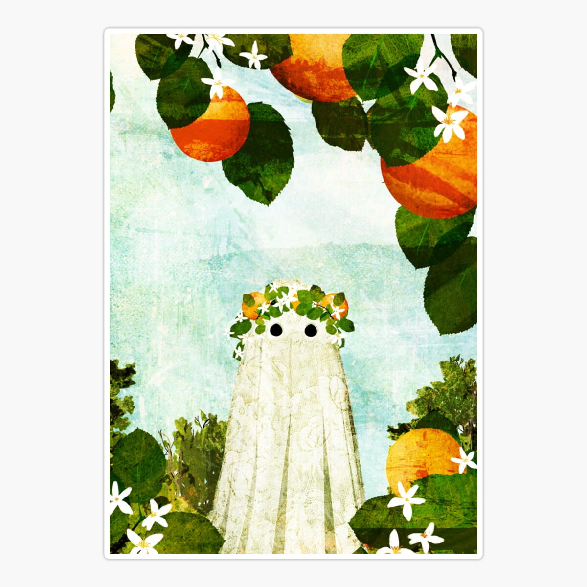 Stickly Tangerine Sticker, Phone Decal Water Bottle Stickers Car Decals ...