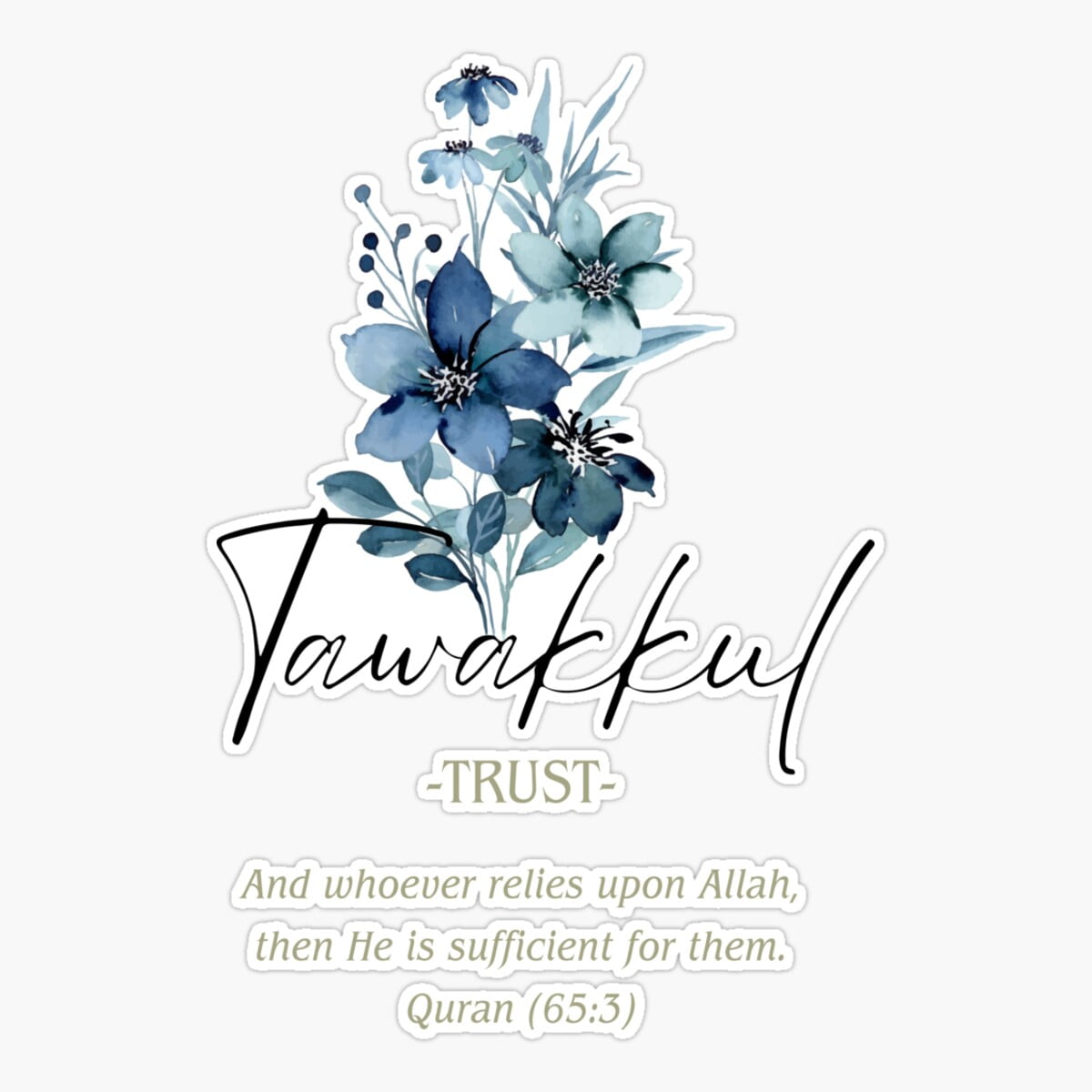 Stickly Tawakkul Trust - Islamic Art With Quranic Verse Sticker, Phone ...