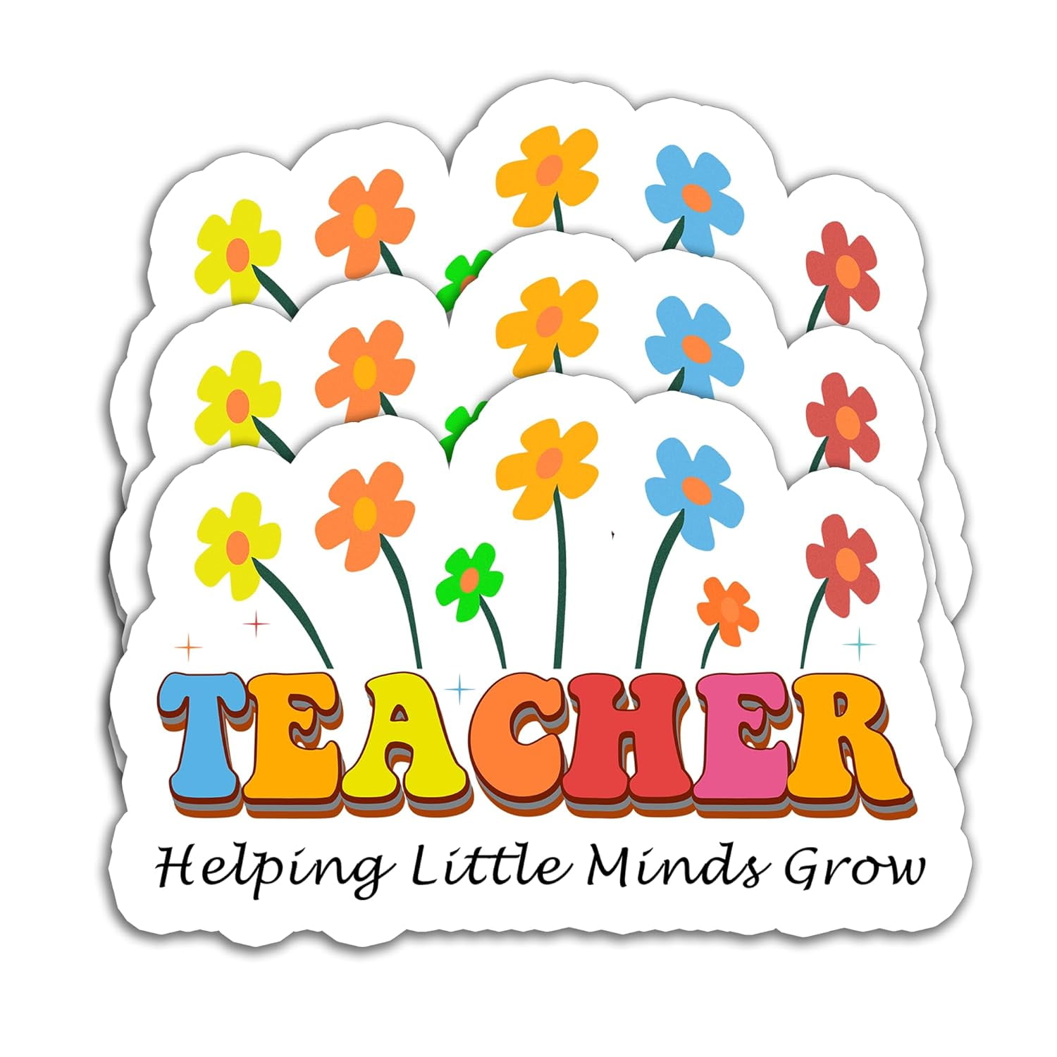 Stickly Teacher Helping Little Minds Grow Sticker, Proud Teacher ...