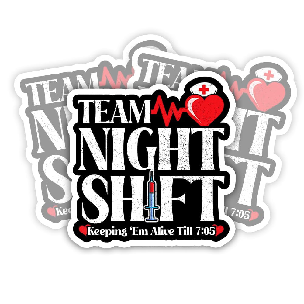 Stickly Team Night Shift Nurse Sticker Funny CNA Nursing Appreciation ...