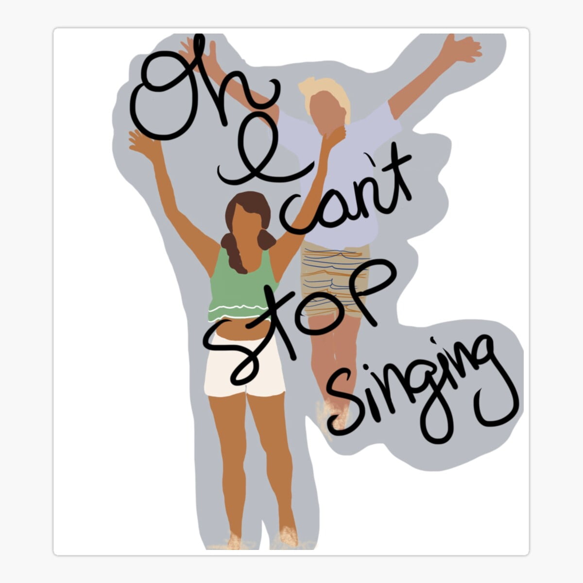 Stickly Teen Beach Movie- Oh I Can'T Stop Singing Sticker, Phone Decal ...