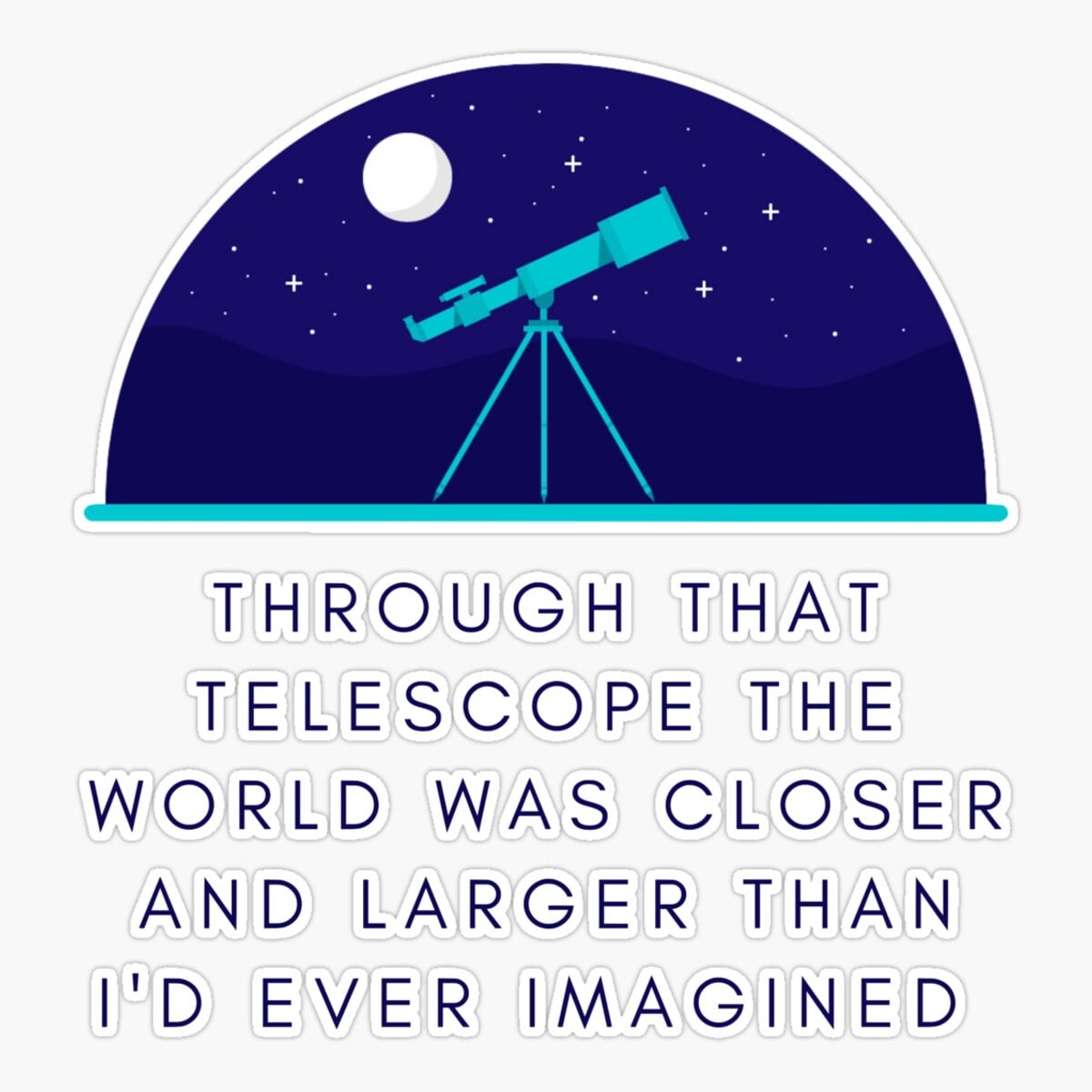 Stickly Telescope Sticker, Phone Decal Water Bottle Stickers Car Decals ...