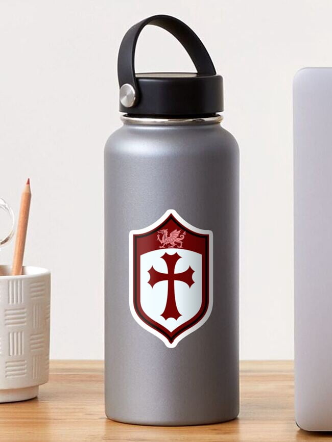 Stickly Templar Shield Sticker, Phone Decal Water Bottle Stickers Car ...