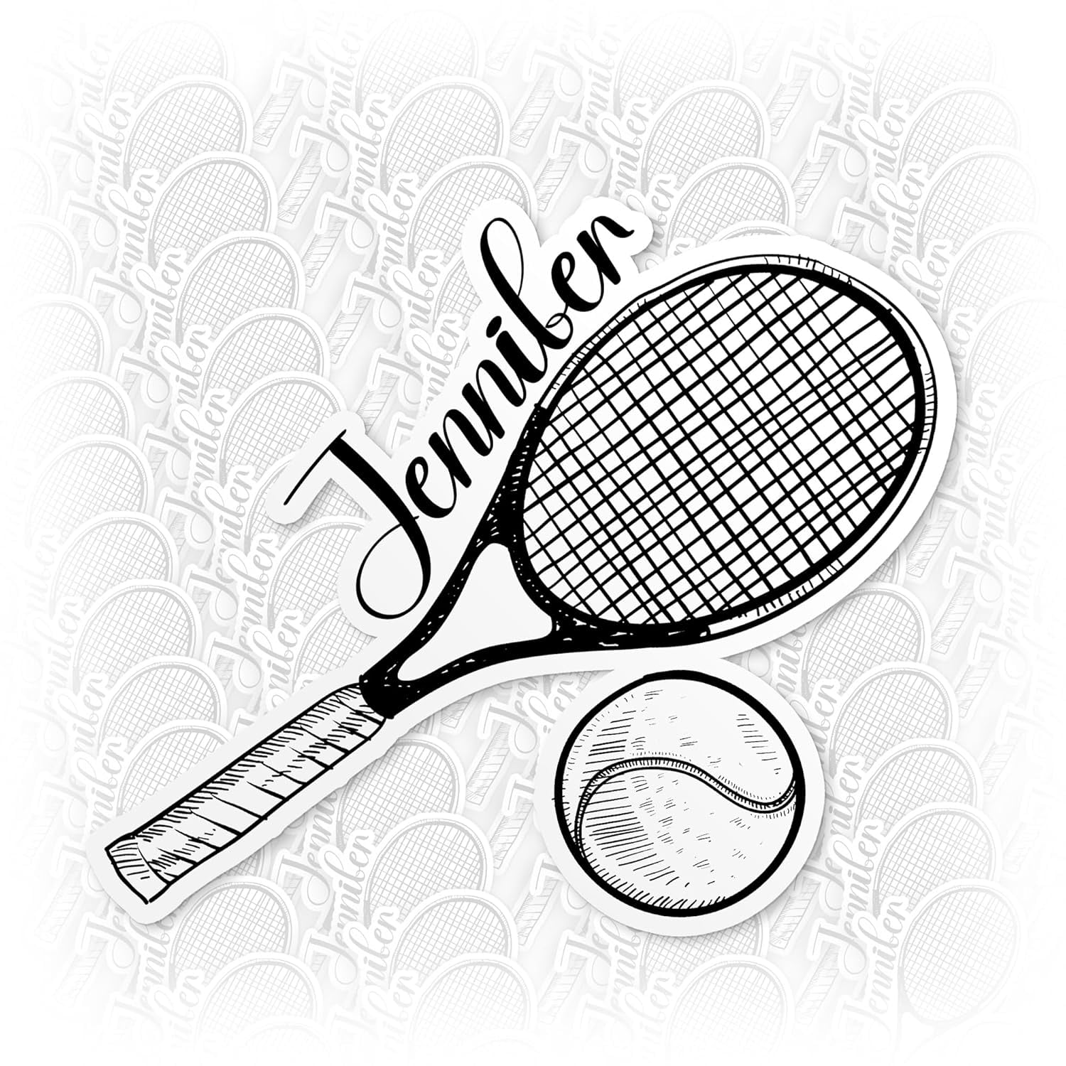 Stickly Tennis Sticker Name Tennis Sport Player Die-Cut Vinyl Sticker ...
