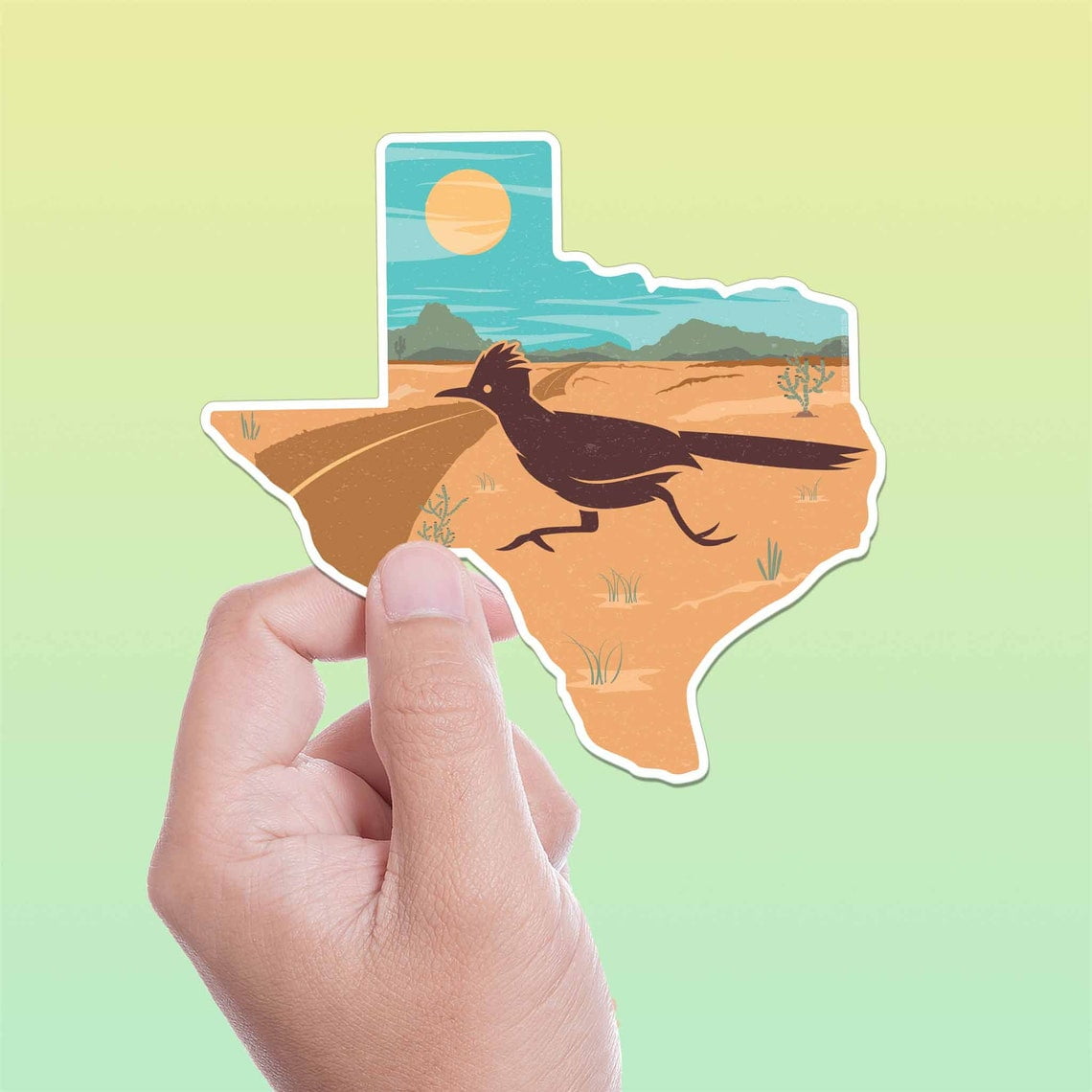 Stickly Texas Roadrunner Bumper Er, Cute Southwest Tx Desert Decal For ...