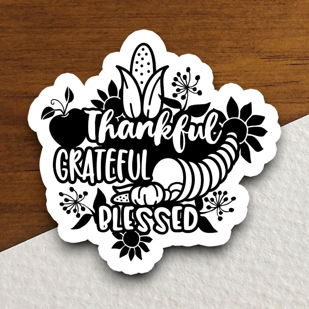 Stickly Thankful Grateful Blessed Sticker, Religious Sticker, Faith ...