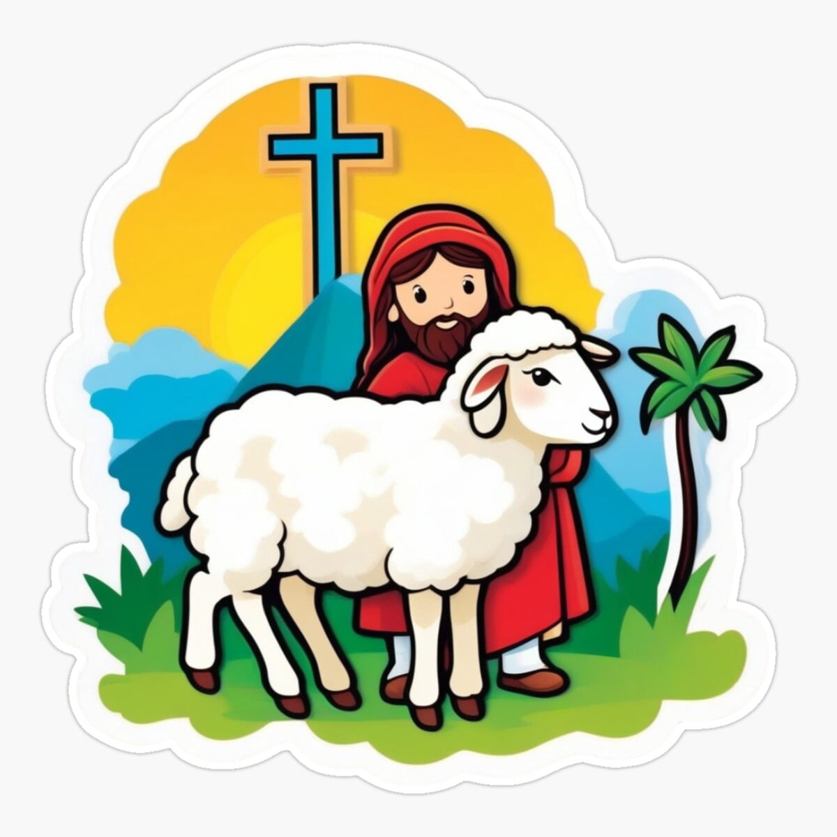 Stickly The Good Shepherd Sticker, Phone Decal Water Bottle Stickers ...