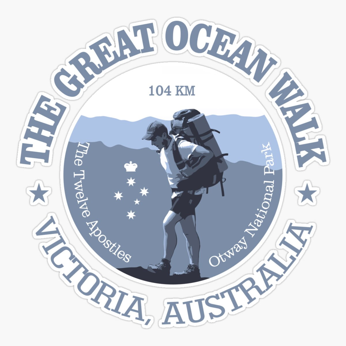 Stickly The Great Ocean Walk (Bg) Sticker, Phone Decal Water Bottle ...