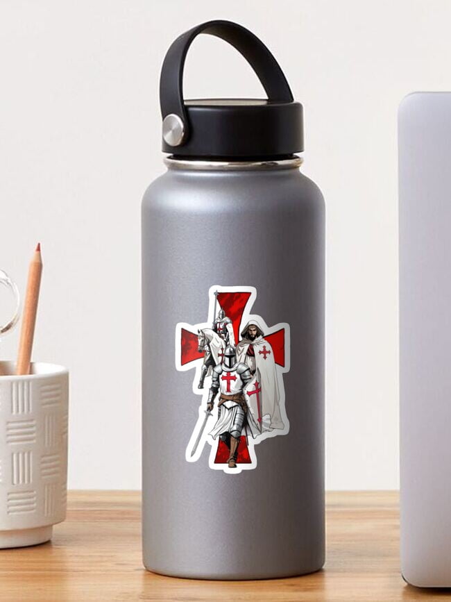 Stickly The Knights Templar With Templar Cross Sticker, Phone Decal ...