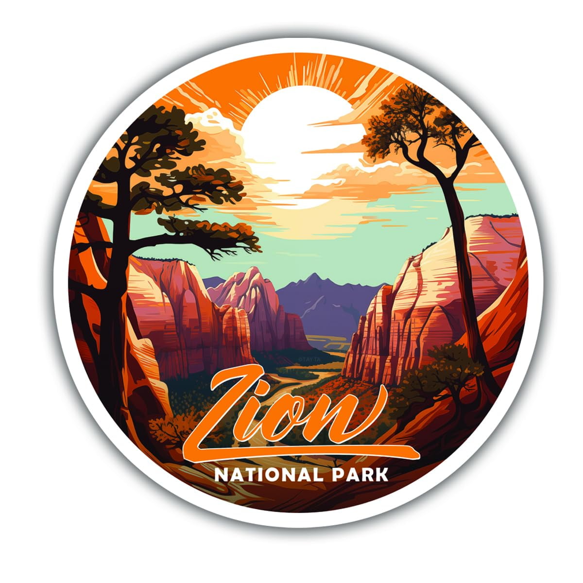 Stickly The Landscape Zion National Park Sticker for Car Truck Laptop ...