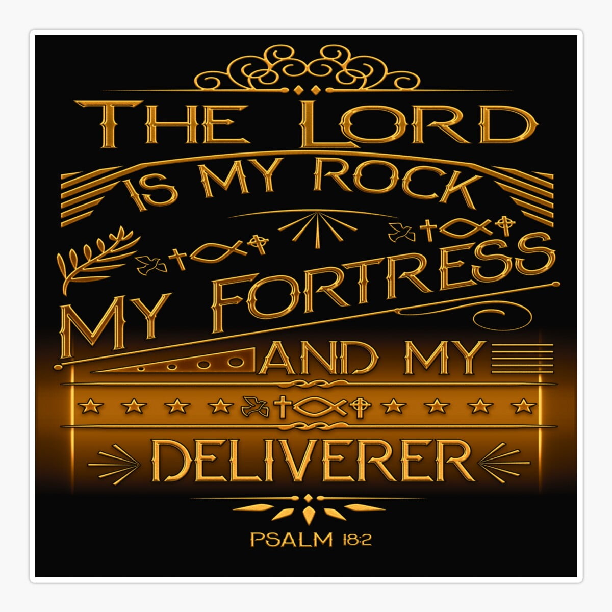 Stickly The Lord Is My Rock Psalm 18:2 Sticker, Phone Decal Water ...