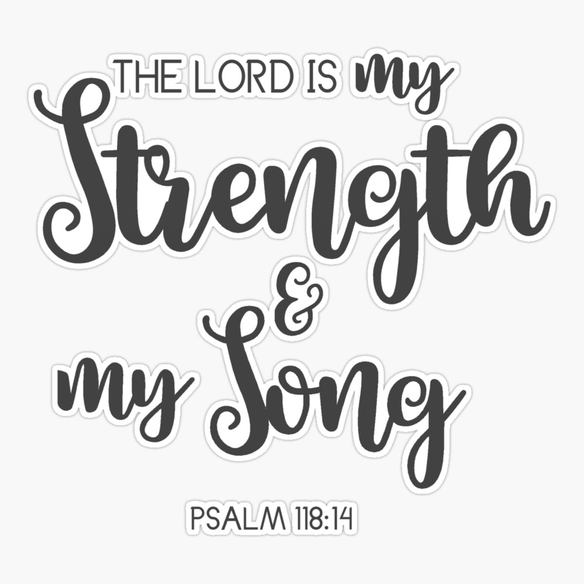 Stickly The Lord Is My Strength & My Song Sticker, Phone Decal Water ...