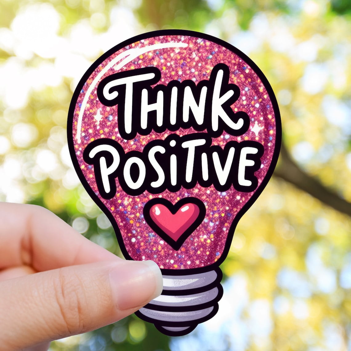 Stickly Think Positive er, Inspirational Decal, Self Care Gift, Laptop ...