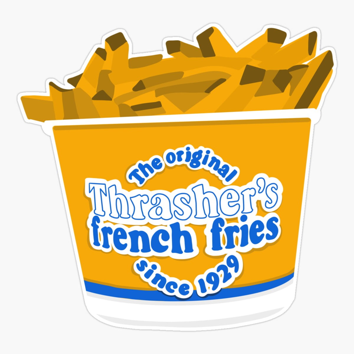 Stickly Thrasher'S French Fries Sticker, Phone Decal Water Bottle ...
