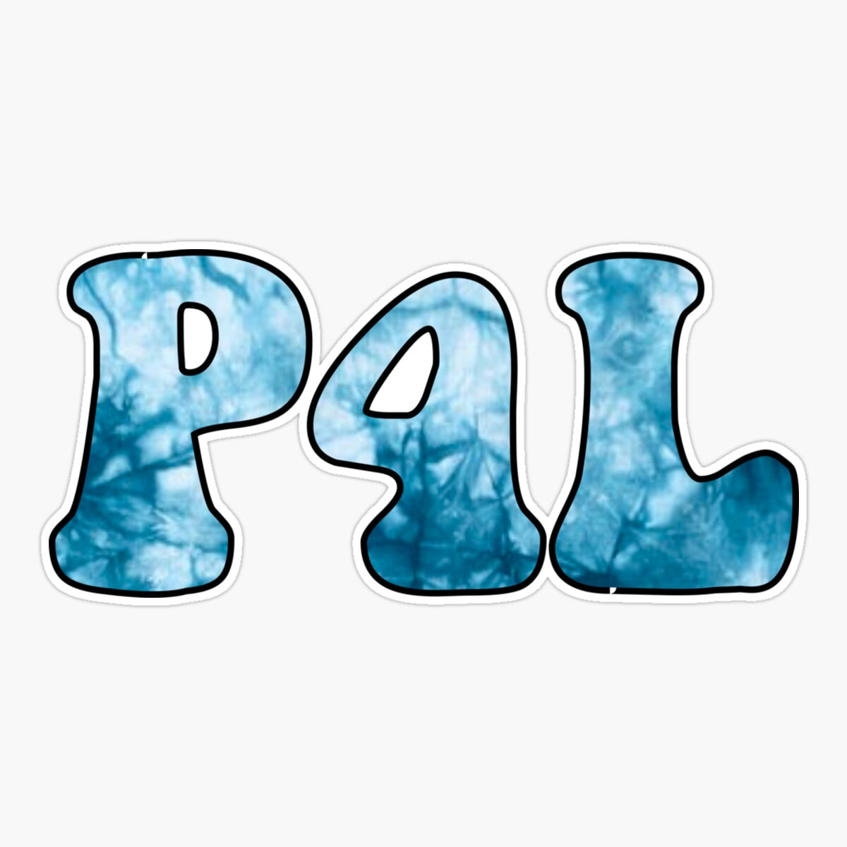 Stickly Tie Dye Blue Pogue 4 Life / P4L Sticker, Phone Decal Water ...