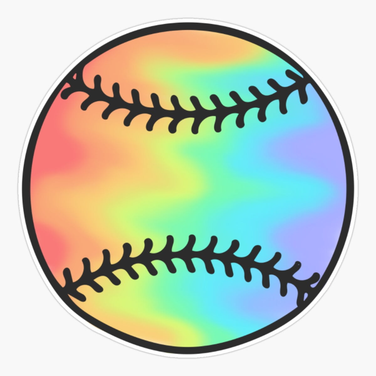 Stickly Tie Dye Softball Sticker, Phone Decal Water Bottle Stickers Car ...