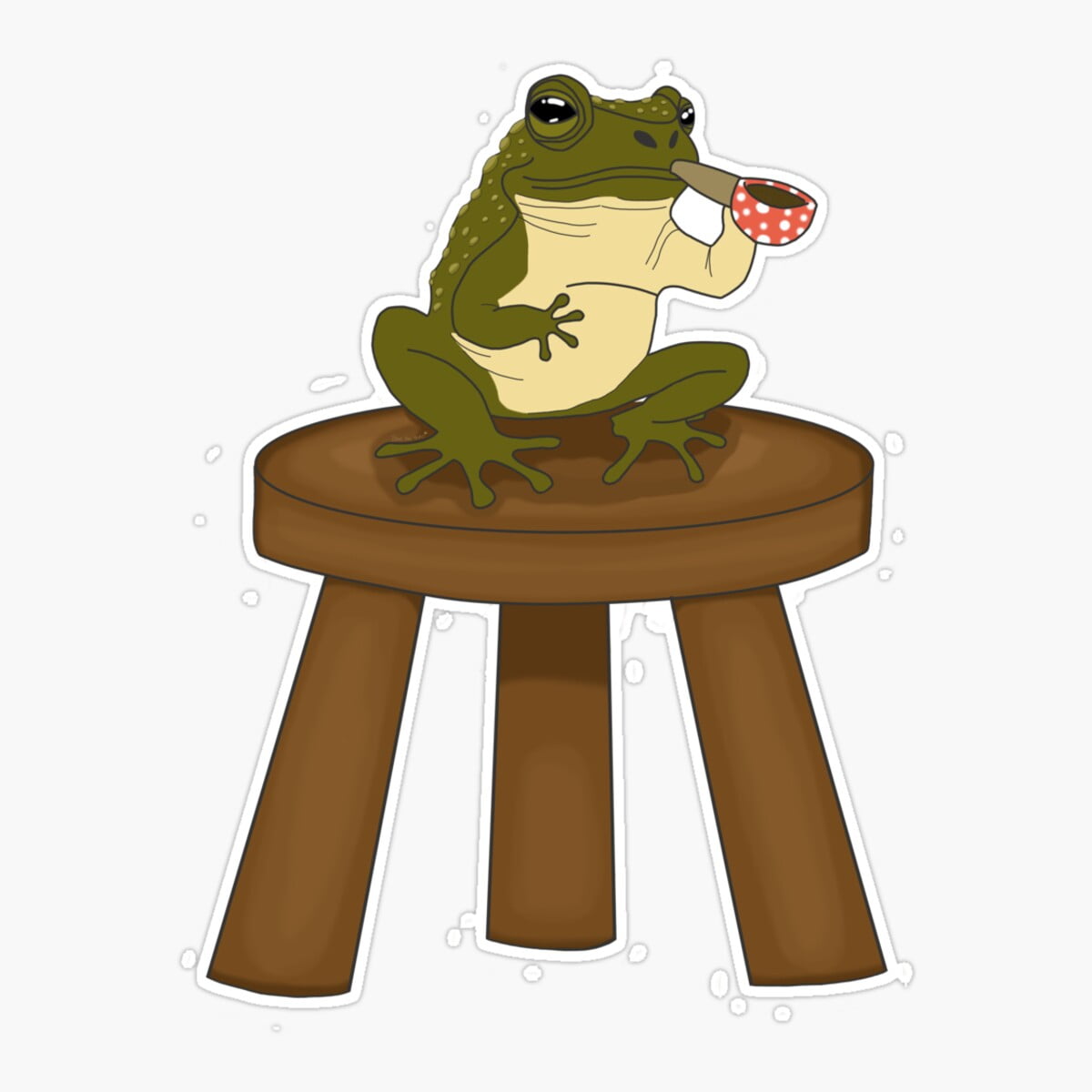 Stickly Toad-Stool And Red Mushroom Pipe Sticker And Shirt Sticker ...