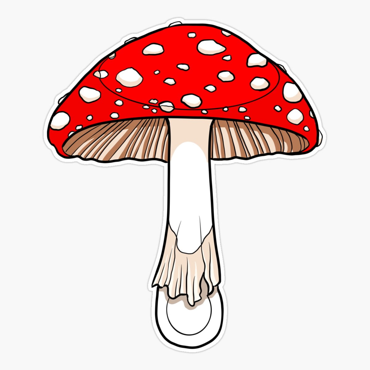 Stickly Toadstool Mushroom Sticker, Phone Decal Water Bottle Stickers Car Decals, Funny Birthday ...