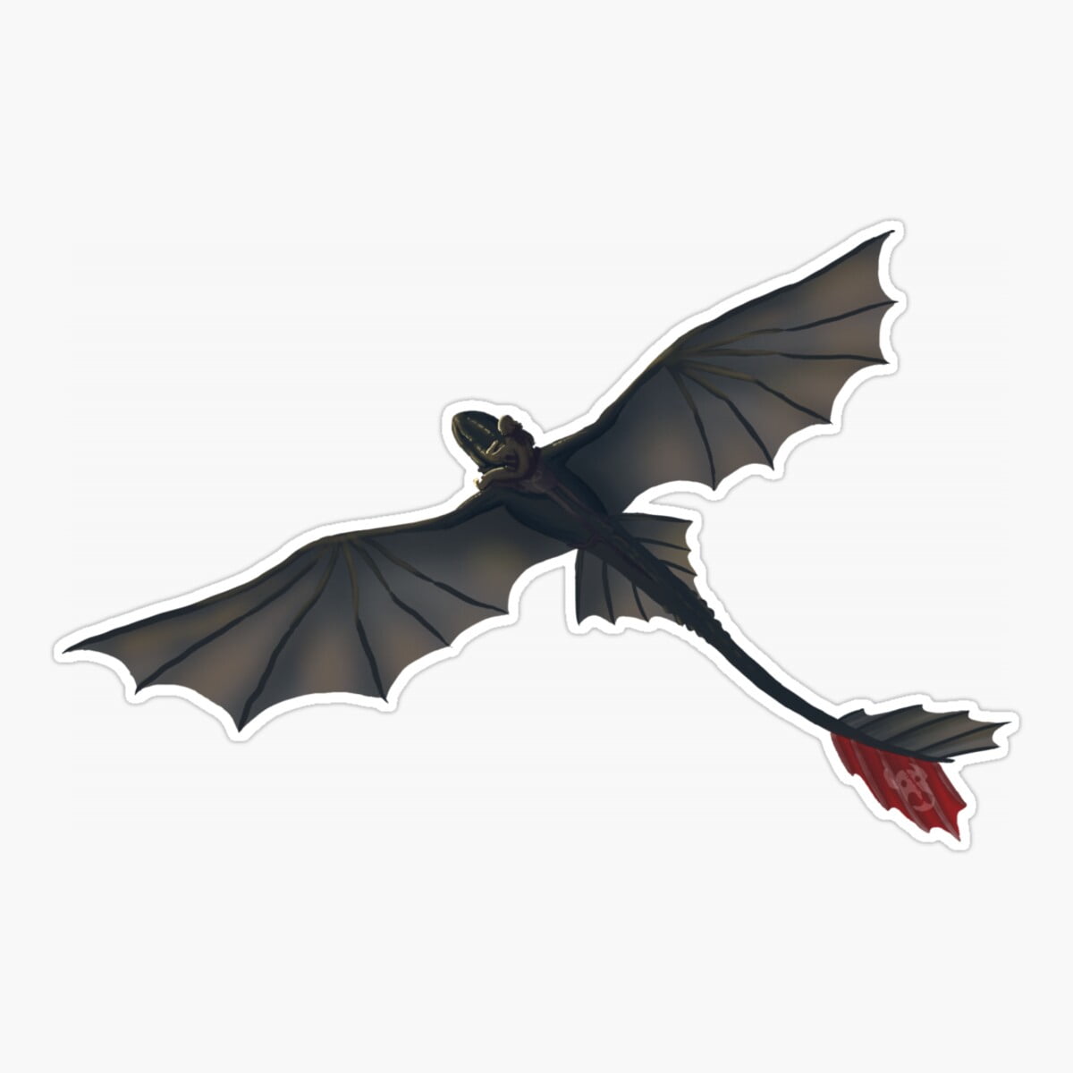 Stickly Toothless And Hiccup - Flying Riding Sticker, Phone Decal Water ...