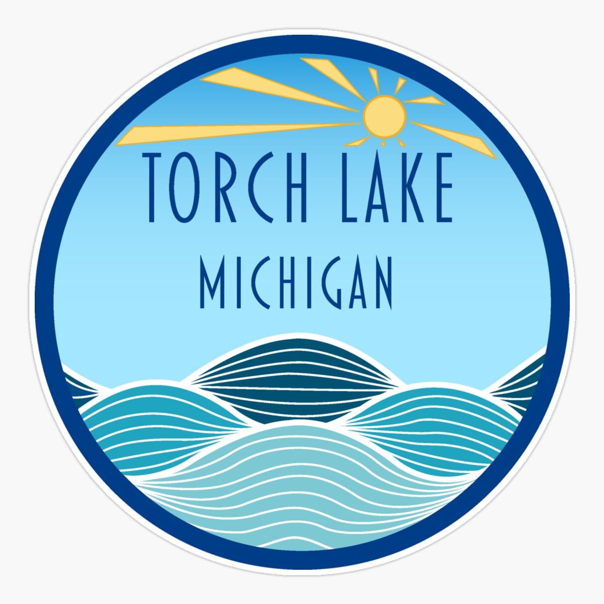 Stickly Torch Lake Sunshine Sticker, Phone Decal Water Bottle Stickers ...