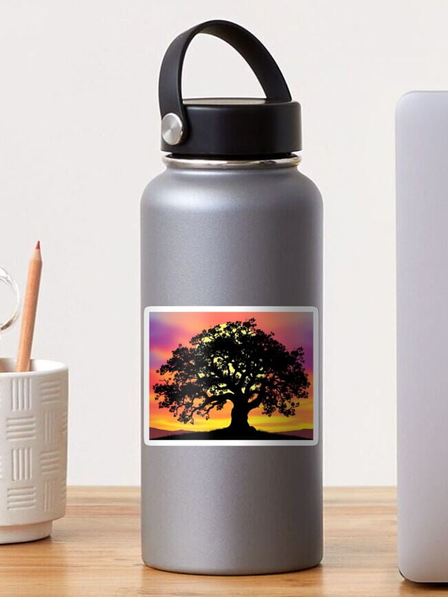 Stickly Tree Osolitude Sunset Silhouette Serenity Sticker, Phone Decal ...