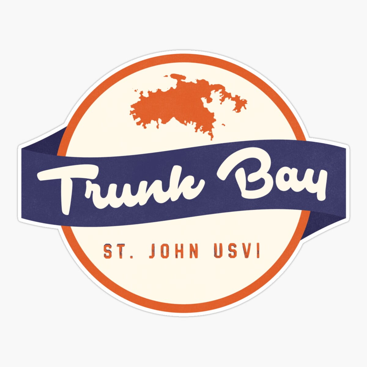 Stickly Trunk Bay St. John Usvi Sticker, Phone Decal Water Bottle ...