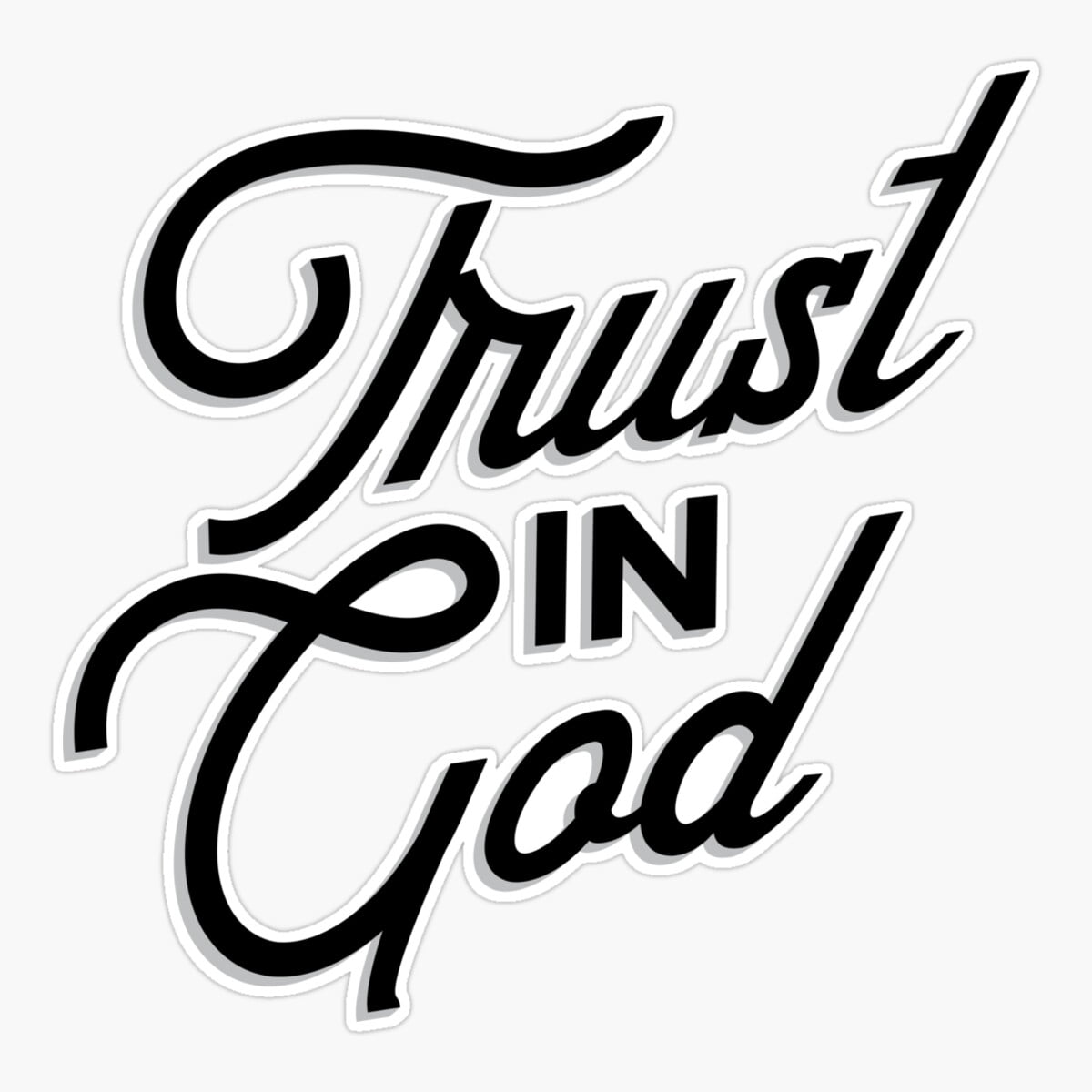 Stickly Trust In God Christian Sticker Sticker, Phone Decal Water ...
