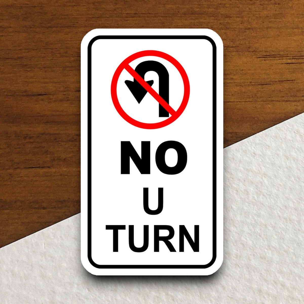 Stickly No U Turn Sticker, U-Turn Road Sign Stickers Traffic Sticker ...