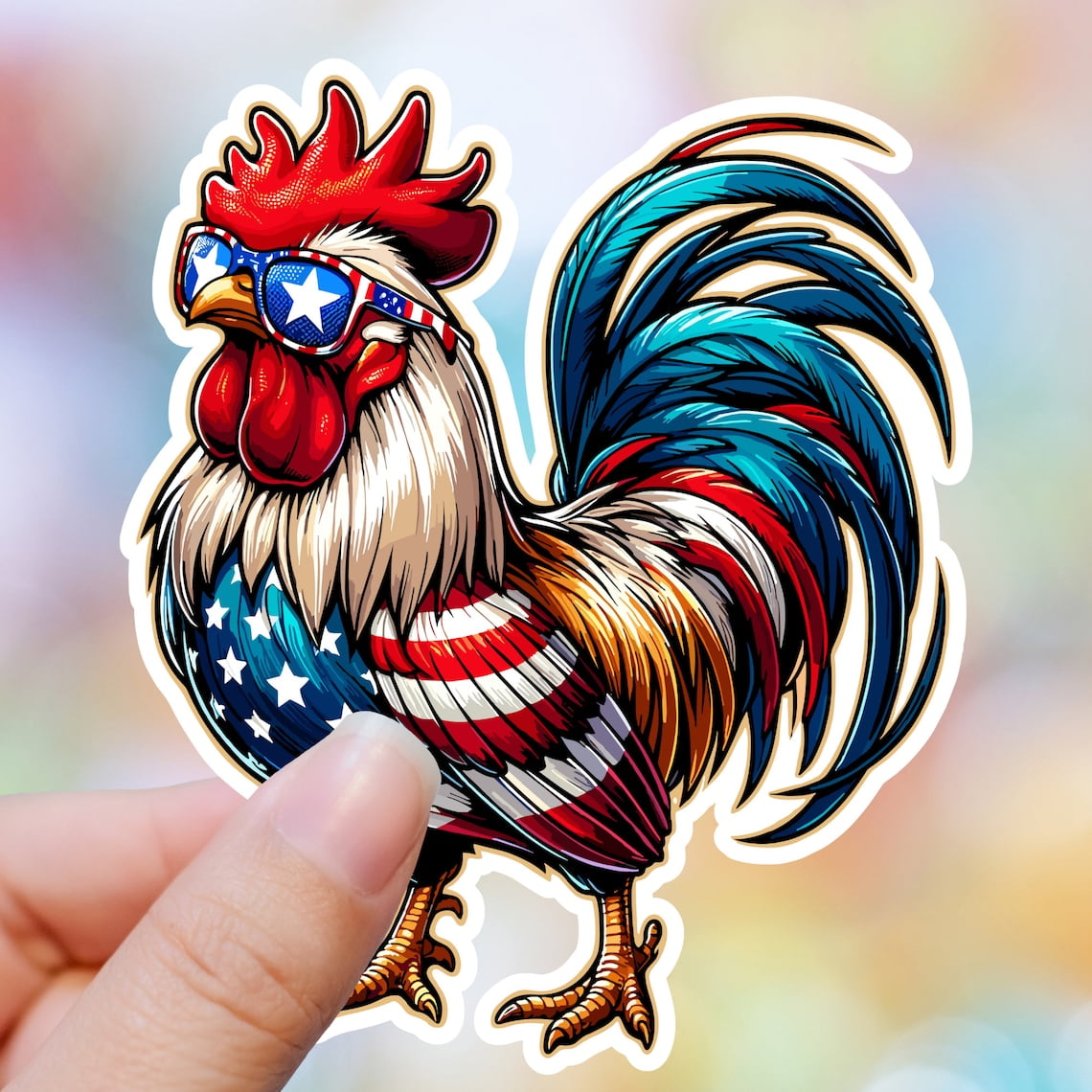 Stickly USA Roster er, Patriotic Chicken Decal, 4th Of July Gifts ...