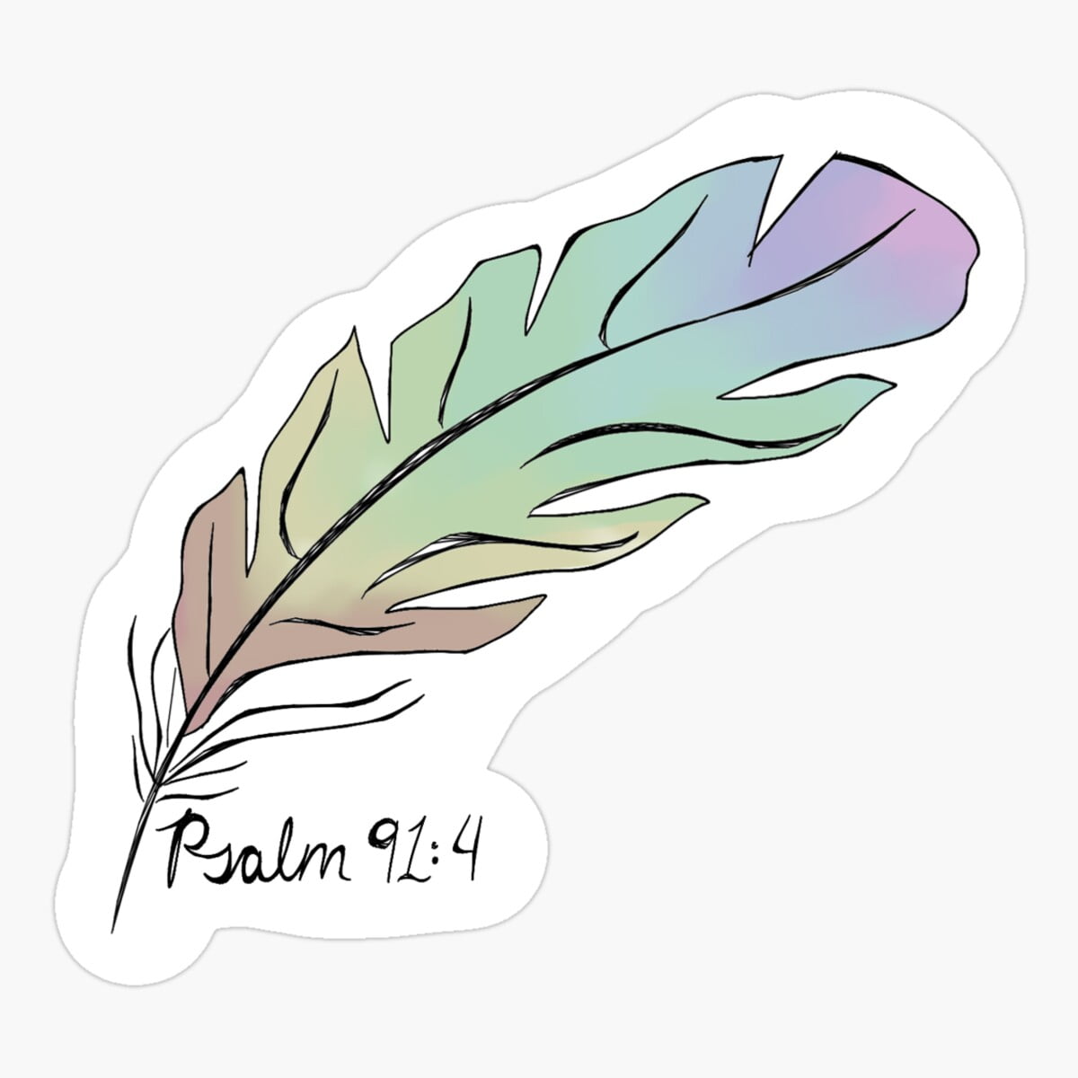 Stickly Under His Wings - Psalm 91:4 Sticker, Phone Decal Water Bottle ...