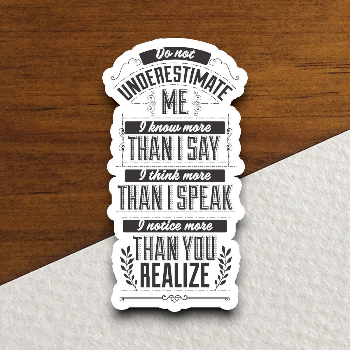 Stickly Do Not Underestimate Me Sticker, Funny Stickers, Laptop ...