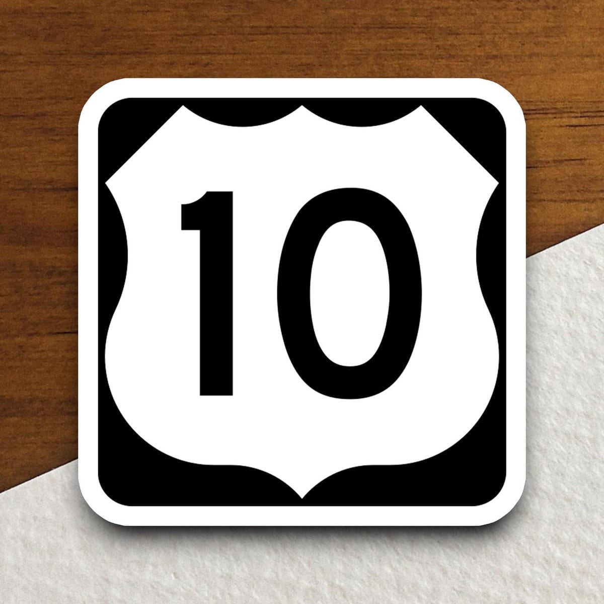 Stickly United States Route 10 Road Sign Sticker, Road Trip Sticker ...