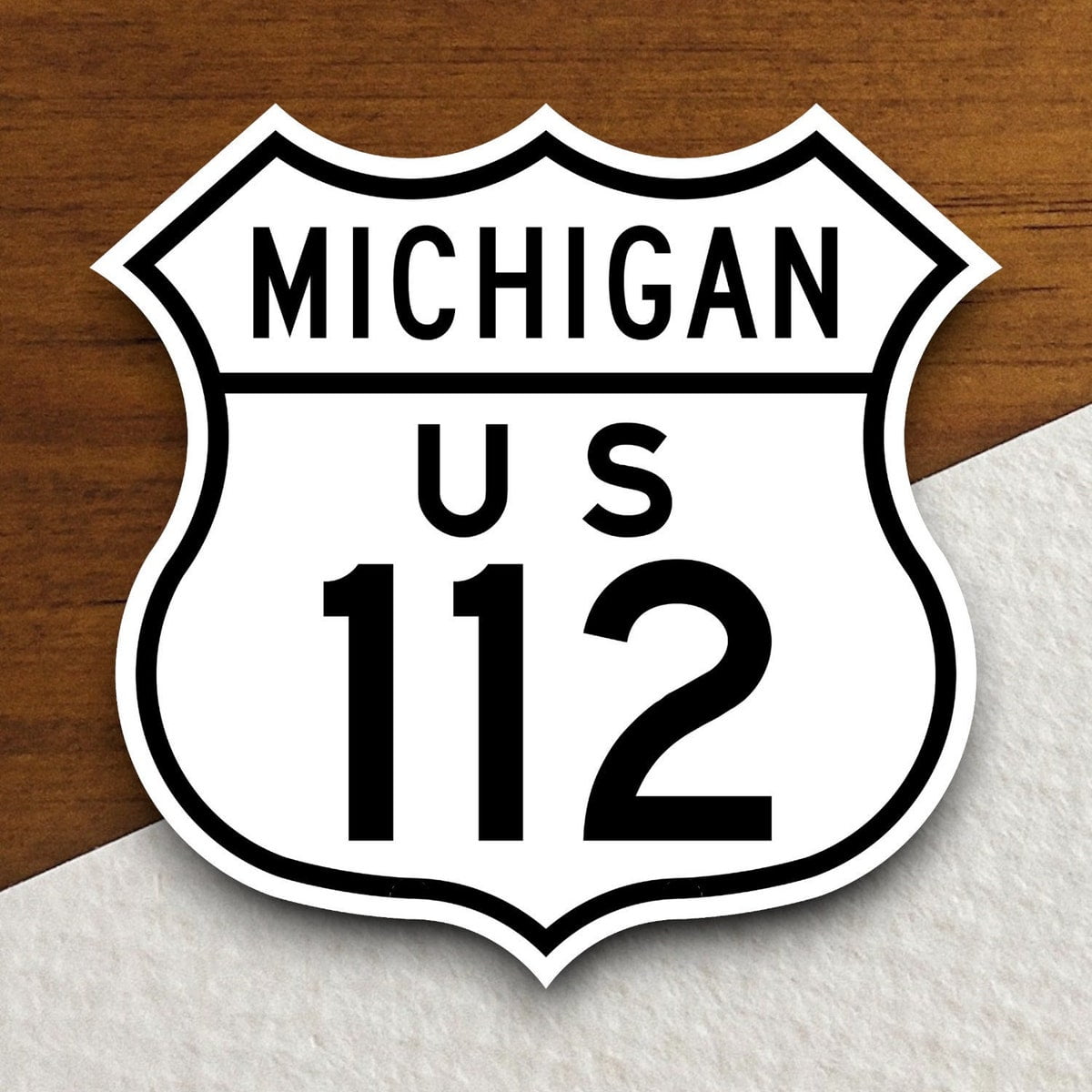 Stickly United States Route 112 Michigan Road Sign Sticker, Road Trip ...