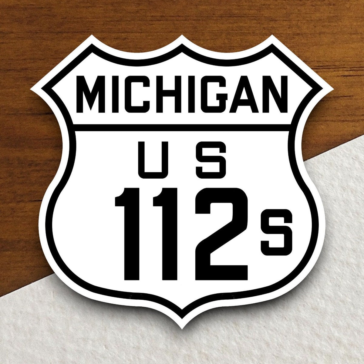 Stickly United States Route 112S Michigan Road Sign Sticker, Road Trip ...